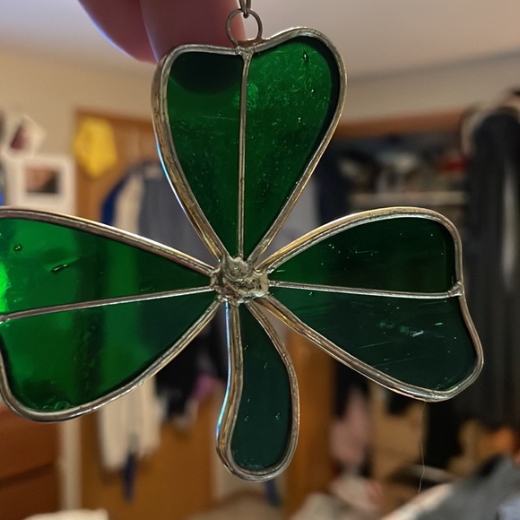 Accents | Handmade Stained Glass Four Leaf Clover Charm | Poshmark